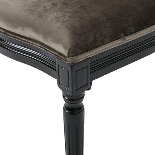 Christopher Knight Home Camille Traditional Velvet Dining Chairs, 2-Pcs Set, Grey / Gloss Black