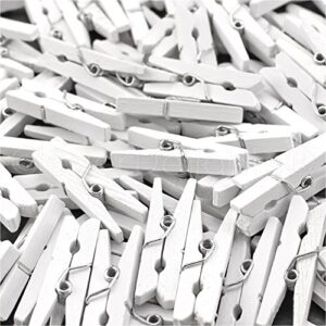 cleverdelights 1 1/8" white mini wood clothespins - 50 pack