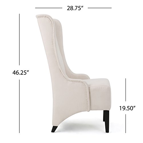 Christopher Knight Home Callie Fabric Dining Chair, Beige, 23.25" x 28.75" x 46.25"