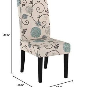 Christopher Knight Home Pertica Fabric Dining Chairs, 2-Pcs Set, Polyester White And Blue Floral