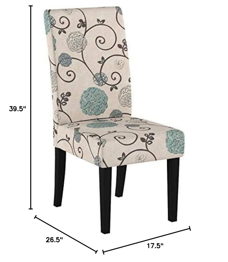 Christopher Knight Home Pertica Fabric Dining Chairs, 2-Pcs Set, Polyester White And Blue Floral