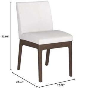 Christopher Knight Home Kwame Fabric / Walnut Finish Dining Chairs, 2-Pcs Set, Light Beige