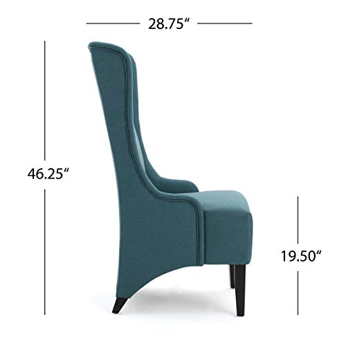 Christopher Knight Home Callie Fabric Dining Chair, Teal Dimensions: 23.25”D x 28.75”W x 46.25”H