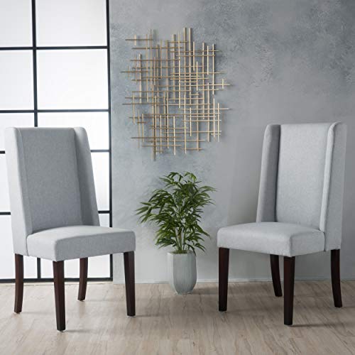 Christopher Knight Home Rory Fabric Dining Chairs, 2-Pcs Set, Light Grey Blue