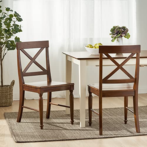 Christopher Knight Home Rovie Acacia Wood Dining Chairs, 2-Pcs Set, Dark Oak