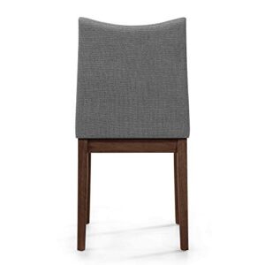 Christopher Knight Home Dimitri Fabric with Walnut Finish Dining Chairs, 2-Pcs Set, Dark Grey