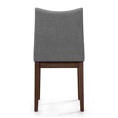 Christopher Knight Home Dimitri Fabric with Walnut Finish Dining Chairs, 2-Pcs Set, Dark Grey