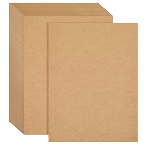 96 Pack Tan Kraft Paper Material Sheets for Wedding, Party Invitations, Drawing, DIY Projects, Letter Size, 176gsm (8.5 x 11 In)