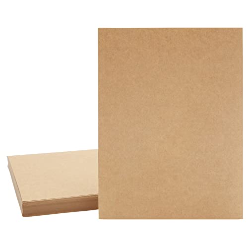 96 Pack Tan Kraft Paper Material Sheets for Wedding, Party Invitations, Drawing, DIY Projects, Letter Size, 176gsm (8.5 x 11 In)