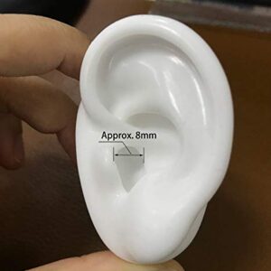 (One Pair) Silicone Ear Model Soft - Flexible Earmold Ear Displays for Acupuncture, Jewelry, Audio Music Recording, Education (White)