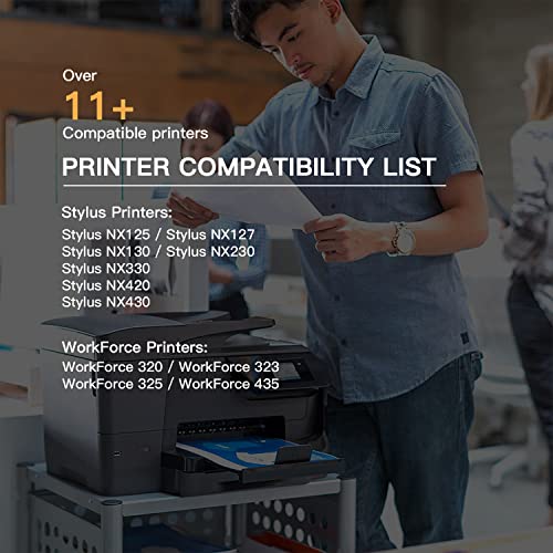 E-Z Ink (TM Remanufactured Ink Cartridge Replacement for Epson 124 T124 to use with NX125 Stylus NX127 NX130 Stylus NX230 NX330 Stylus NX420 NX430 Workforce 320 323 325 Workforce 435 (10 Pack)