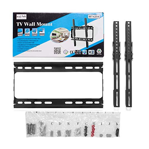 Suptek Tilt TV Wall Mount Bracket for Most 26-55 inch LED, LCD and Plasma TV, Mount with Max 400x400mm VESA and 100lbs Loading Capacity, Fits Studs 16" Apart, Low Profile with Bubble Level (MT4204),