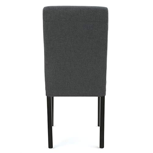 Christopher Knight Home Corbin Fabric Dining Chairs, 2-Pcs Set, Dark Grey