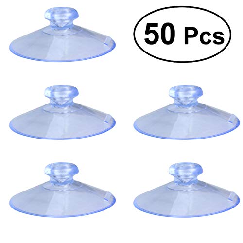 Double Sided Suction Cups:OUNONA 50 Pieces Clear Suction Cups PVC Plastic Suction Cup Without Hooks (45mm)