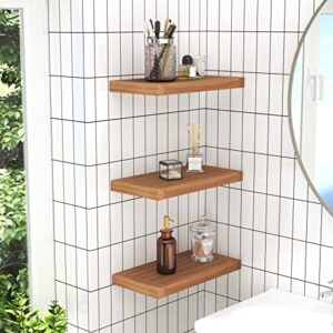 18" Moa Teak Flat Wall Shelf