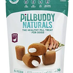 Presidio Pill Buddy Naturals - All Natural Ingredients - Duck Recipe Pill Hiding Treats for Dogs - Make A Perfect Pill Concealing Pocket Or Pouch for Any Size Medication - 30 Servings