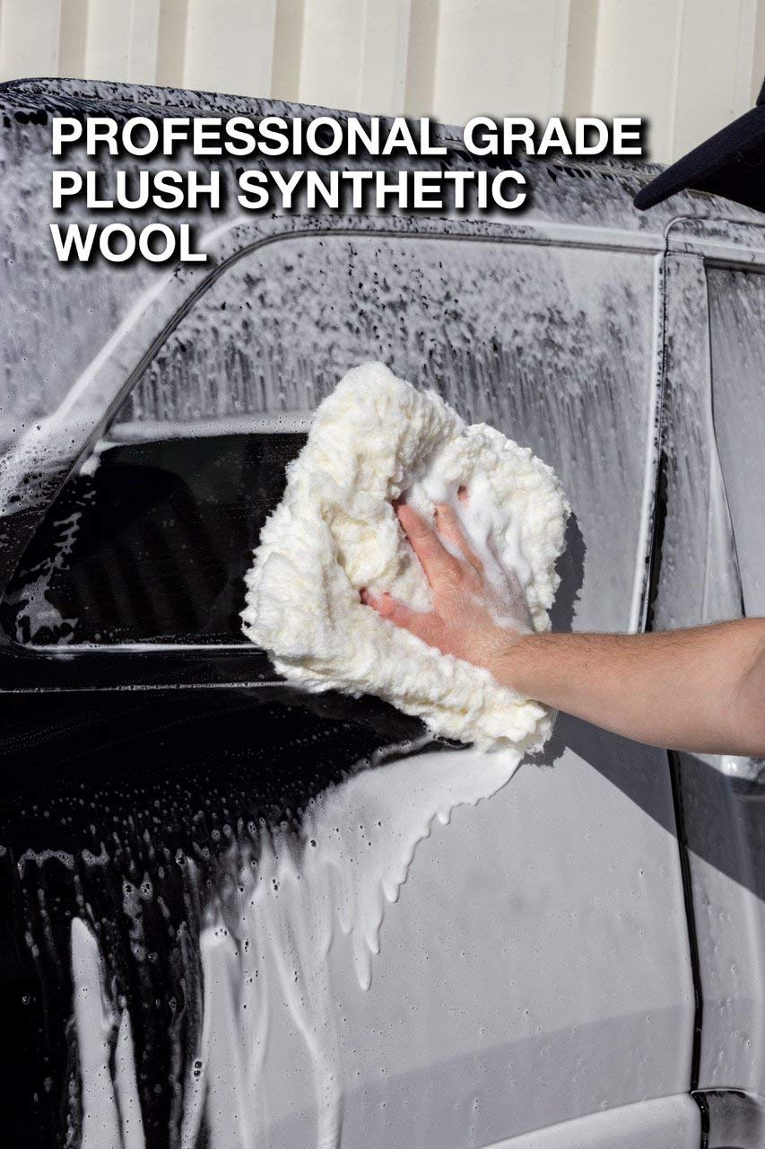 Adam's Professional 10" Car Wash Pad - Made of Professional Grade Plush Synthetic Wool - Safely Wash Your Vehicle Without Introducing New Scratches or Swirls - Swirl Free Washing Guaranteed (3 Pack)