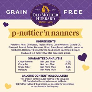 Old Mother Hubbard by Wellness Classic P-Nuttier 'N Nanners Grain Free Natural Dog Treats, Crunchy Oven-Baked Biscuits, Ideal for Training, Mini-Size, 16 ounce bag