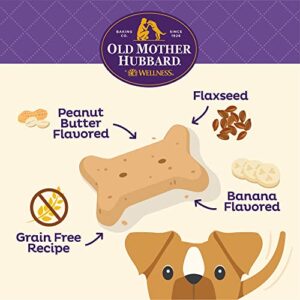 Old Mother Hubbard by Wellness Classic P-Nuttier 'N Nanners Grain Free Natural Dog Treats, Crunchy Oven-Baked Biscuits, Ideal for Training, Mini-Size, 16 ounce bag