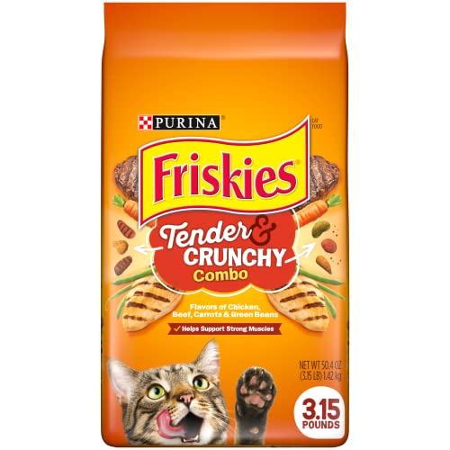 Purina Friskies Dry Cat Food, Tender & Crunchy Combo - (4) 3.15 lb. Bags