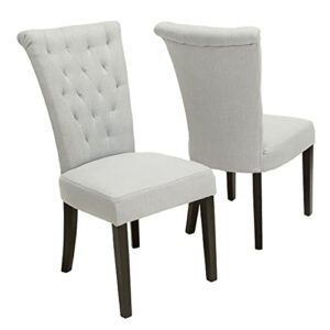 christopher knight home venetian dining chairs, 2-pcs set, light grey