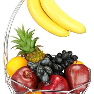 ROSYLINE Fruit basket banana hanger, removable banana hanger, home decoration (chrome)