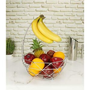 ROSYLINE Fruit basket banana hanger, removable banana hanger, home decoration (chrome)