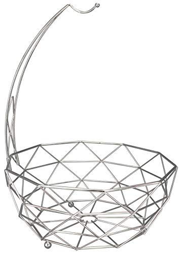 ROSYLINE Fruit basket banana hanger, removable banana hanger, home decoration (chrome)