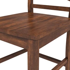 Amazon Brand – Ravenna Home Luna Rustic Wood Counter Stool, 40.5"H, Walnut (Set of 2)