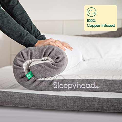 Sleepyhead 2-Inch Twin XL Mattress Topper - Copper-Infused Memory Foam Topper with Washable Cover - College Dorm Room Essential (Twin XL, 2'' Copper Topper)