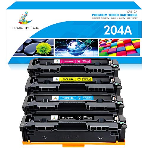 True Image Compatible Toner Cartridge Replacement for HP 204A CF510A Color Laserjet Pro MFP M180nw M154nw M180n M154a MFP M181fw CF511A CF512A CF513A (Black Cyan Yellow Magenta, 4-Pack)