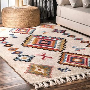 nuloom anna moroccan tassel area rug, 5' x 8', multi