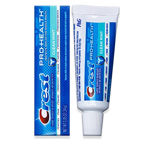 Crest 037000995609 Pro-Health Clean Mint Toothpaste, Smooth Formula 0.85 Oz, Travel Size, (24 Pack)