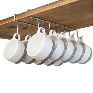 bafvt coffee mug holder - 304 stainless steel cup rack under cabinet, 10hooks, fit for the cabinet 0.8" or less