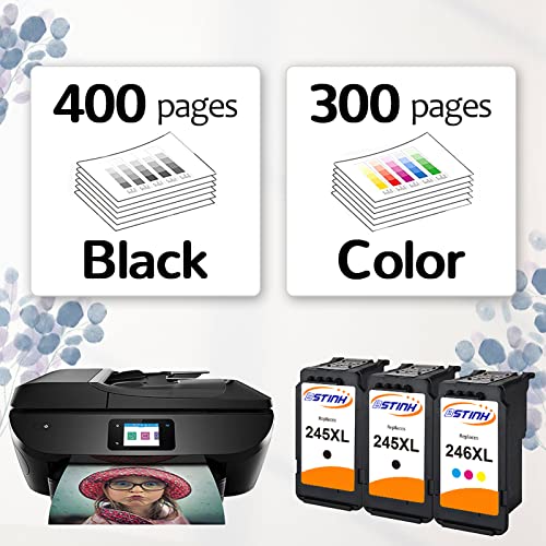 BSTINK 245 246 PG-245XL CL-246XL Ink Cartridge Replacement Compatible with Canon PIXMA MX490 MX492 MG2520 MG2522 MG2920 MG2922 MG2924 MG2420 IP2820 Printer