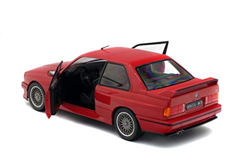 Solido S1801502 1990 BMW E30 M3 Die Cast Car, Red, 1:18 Scale