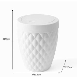 Addis 518030 Diamond Style Round Swing Lid Bathroom Bin, White