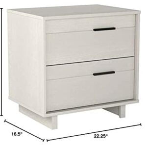 South Shore Fynn 2-Drawer Nightstand, Winter Oak, 16.5D x 22.25W x 22.25H in