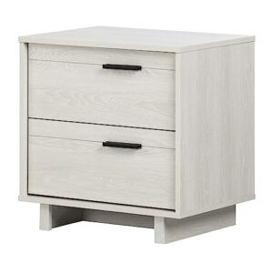 south shore fynn 2-drawer nightstand, winter oak, 16.5d x 22.25w x 22.25h in