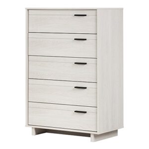 south shore fynn 5-drawer chest, winter oak