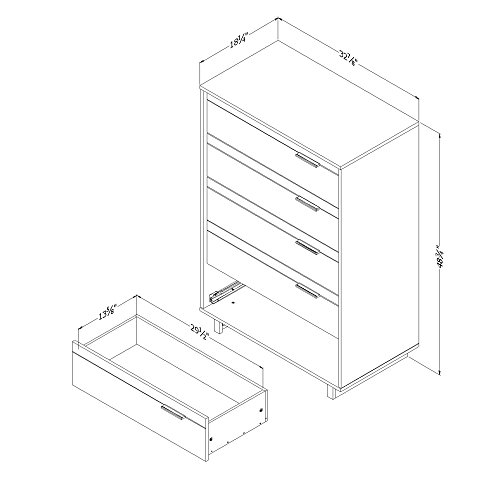 South Shore Fynn 5-Drawer Chest, Winter Oak