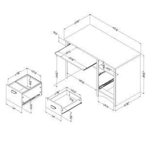 South Shore Gascony Desk, Gray Maple