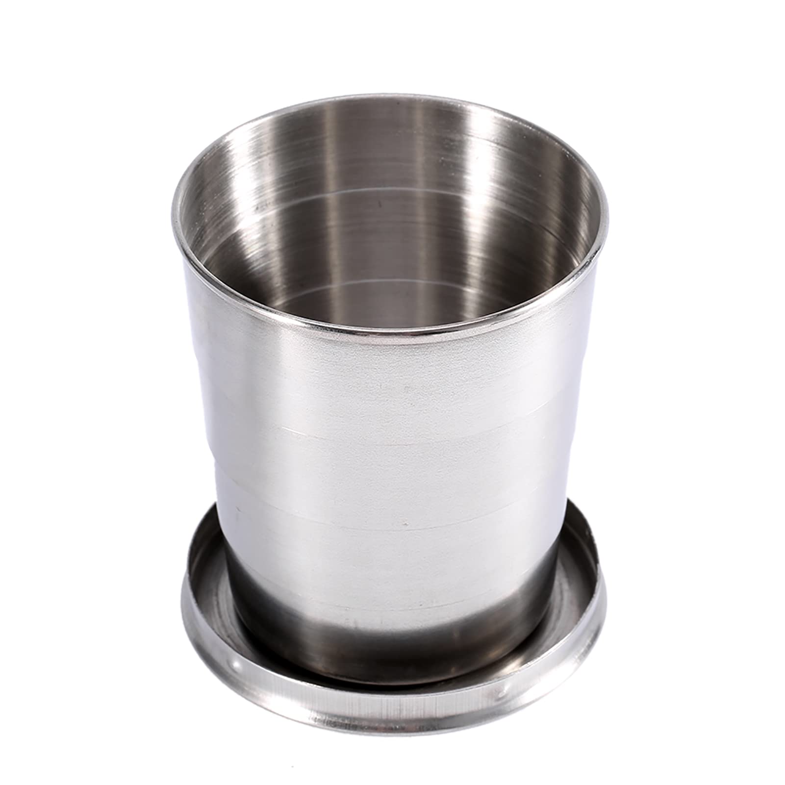 Travel Folding Cup S/M/L Stainless Steel Cup Camp Keychain Design Retractable Telescopic Collapsible Cup(L)