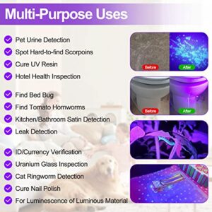 Vansky Black Light UV Flashlight, 2023 Upgraded 51 LED Blacklight Pet Urine Detector for Dog/Cat Urine, Dry Stains, Bed Bug, Matching with Pet Odor Eliminator(Batteries are Included)