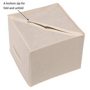 Amelitory Storage Bins Foldable Cube Organizer Fabric Drawer Set of 2 Beige