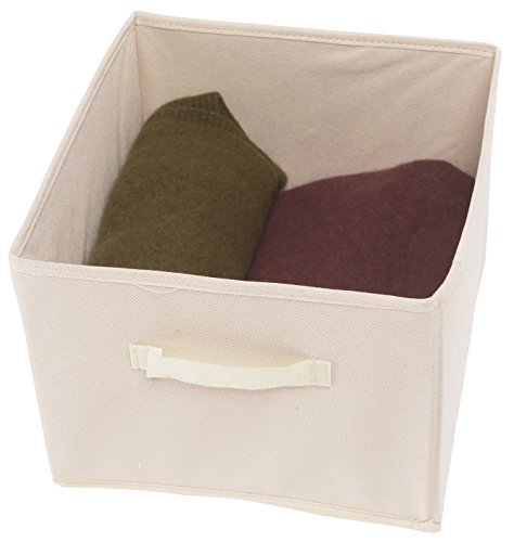 Amelitory Storage Bins Foldable Cube Organizer Fabric Drawer Set of 2 Beige