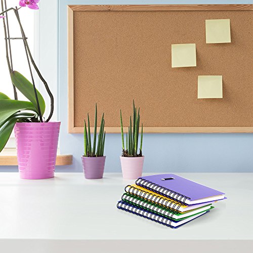 Coopay 4 Pieces Spiral Notebook Steno Pocket Notepad with Pen in Holder and Sticky Notes, Page Marker Index Tabs Flags Making Plans Writing Memos Office School Supplies (Yellow, Blue, Purple, Green)