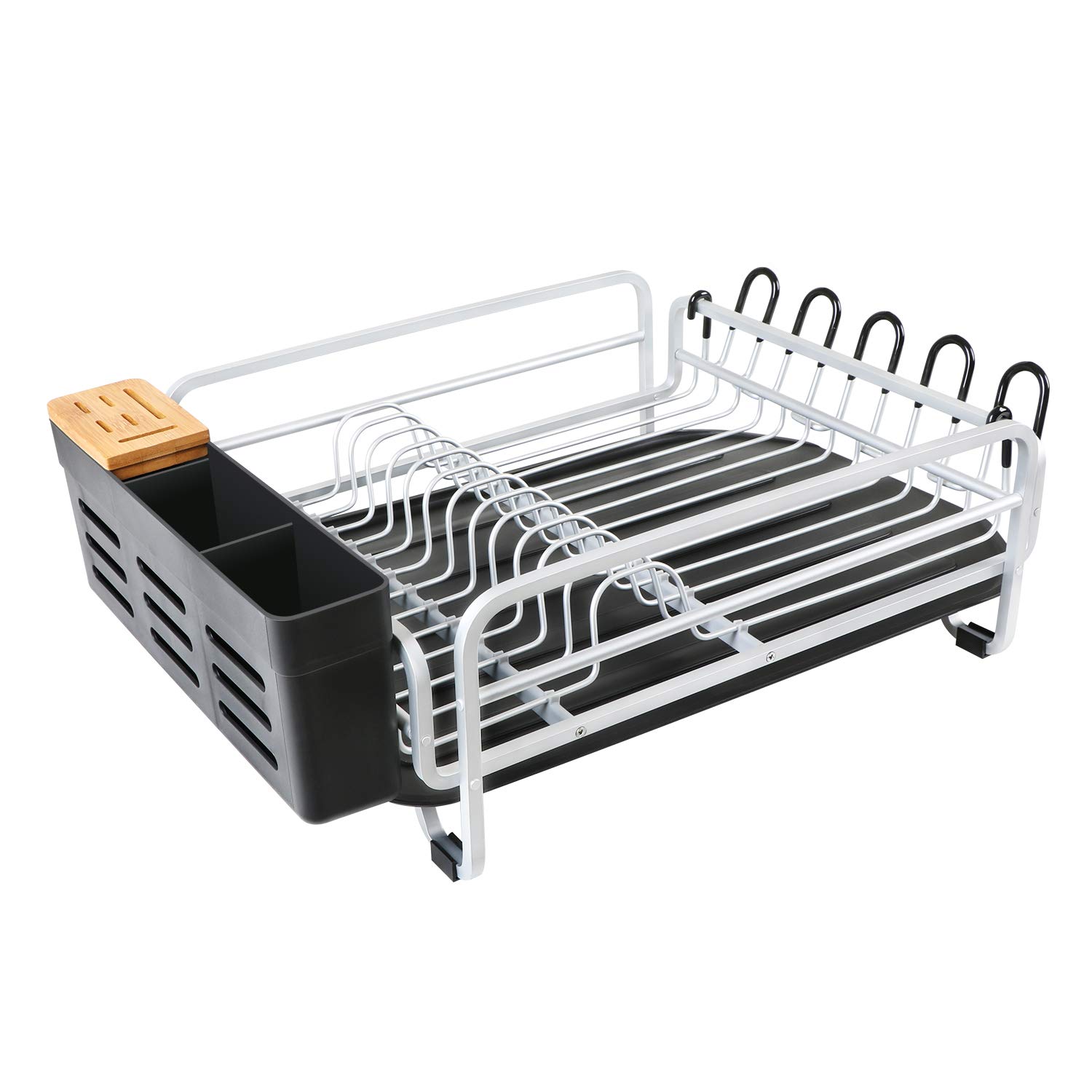 Kingrack Aluminum Dish Drying Rack,Large Dish Rack and Drain Board Set,Kitchen Dish Rack