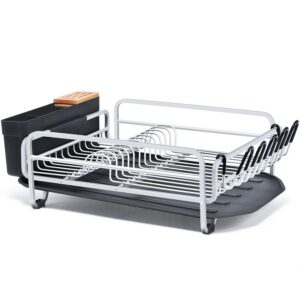 Kingrack Aluminum Dish Drying Rack,Large Dish Rack and Drain Board Set,Kitchen Dish Rack