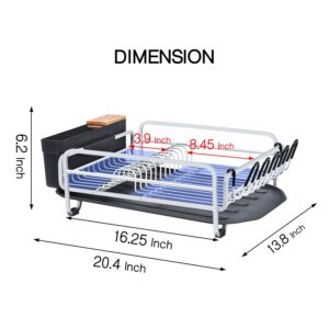 Kingrack Aluminum Dish Drying Rack,Large Dish Rack and Drain Board Set,Kitchen Dish Rack